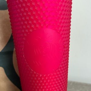 Starbucks | Dining | Starbucks Ruby Pink Studded Soft Touch Venti Cold ...